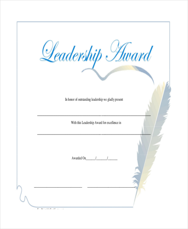 Leadership Certificate Template - 11+ Word, PDF, PSD Format Download