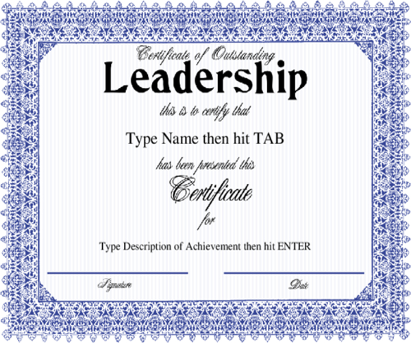 Leadership Certificate Template - 11+ Word, PDF, PSD Format Download