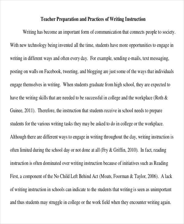 8 Writing Instruction Templates Free Sample Example Format