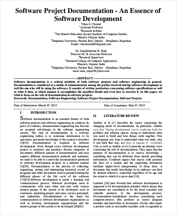 Project Documentation Templates - Free 13+ Word,PDF Documents Download