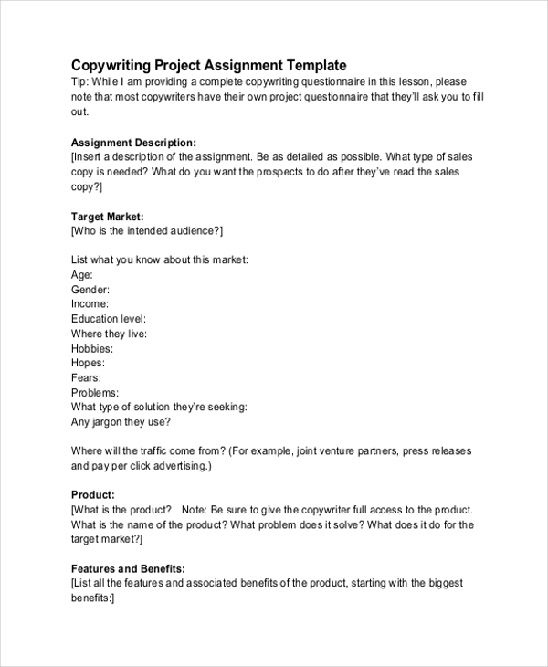 Project Assignment Template 4 Free Word PDF Documents Download