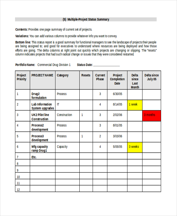Project List Template 7 Free Word PDF Documents Download 