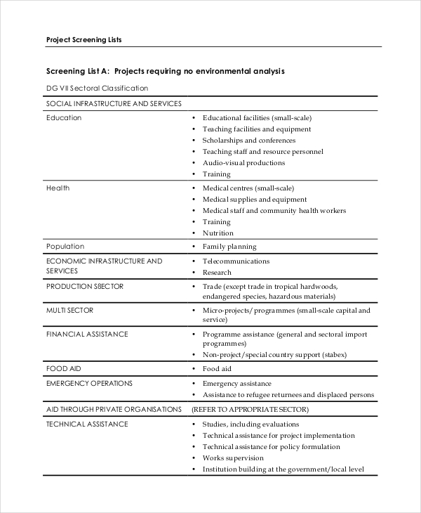 Project List Template - 7+ Free Word, PDF Documents Download!