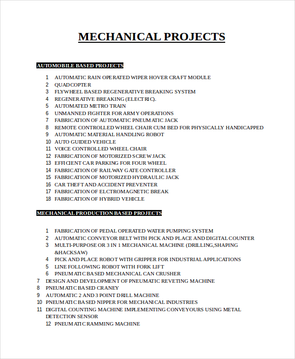 Project List Template - 7+ Free Word, PDF Documents Download!