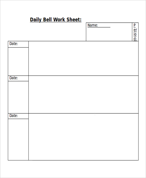 14+ Work Sheet Templates - Free Sample, Example, Format