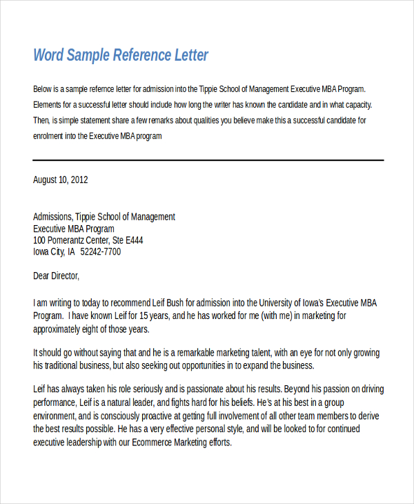 18+ Reference Letter Template - Free Sample, Example, Format