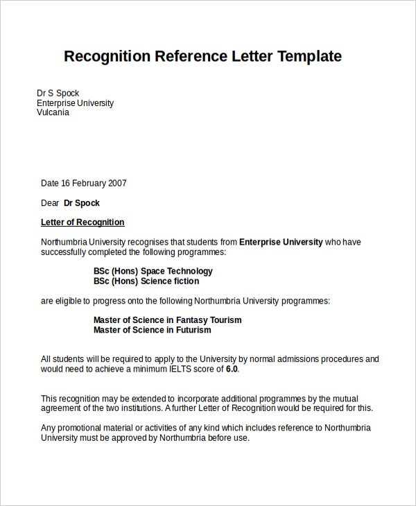 18+ Reference Letter Template - Free Sample, Example, Format