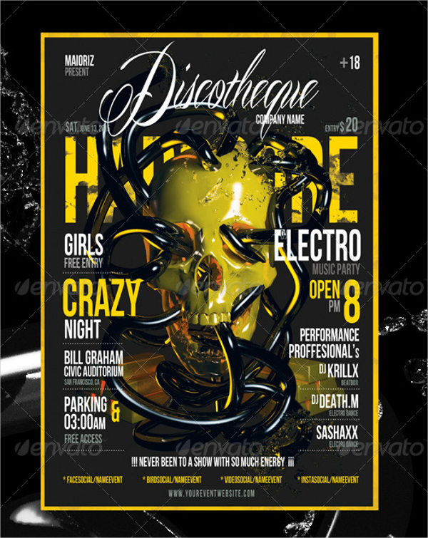 20 Rave Flyer Templates Word PSD AI EPS Vector
