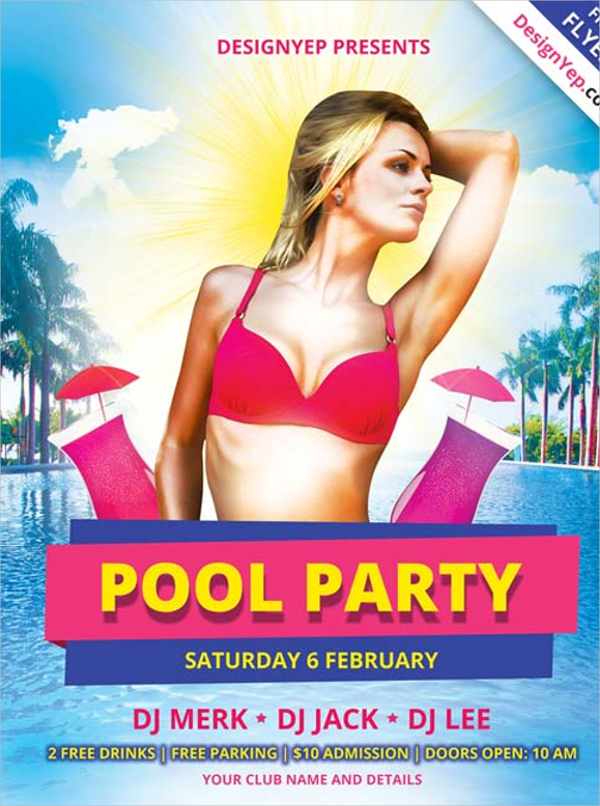 23 Pool Party Flyers Free PSD Word AI EPS Format Download