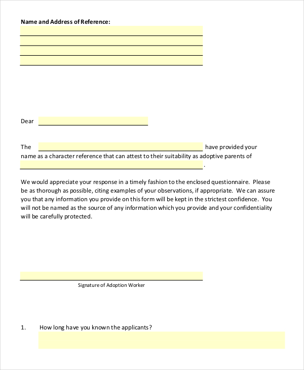 16 Adoption Reference Letter Templates Free Sample Example Format