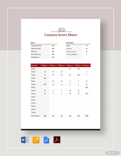 Score Sheet Templates - 46+ Free Word, Excel, PDF Document Download