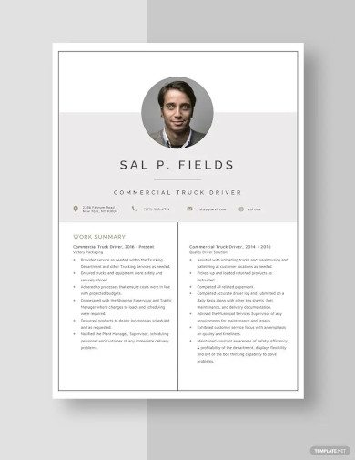Driver Resume Template - 27+ Free Word, PDF Document Downloads