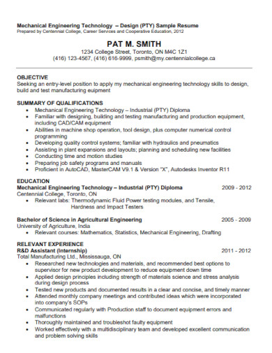 21+ Mechanical Engineering Resume Templates - PDF, DOC