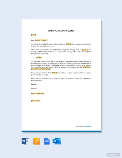 Warning Letter Template - 15+ Free Word, PDF Document Downloads