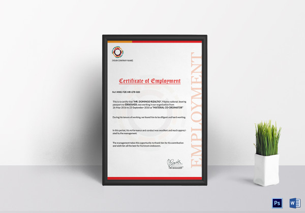 18+ Work Certificate Templates Word | Pages | Indesign | Illustrator ...
