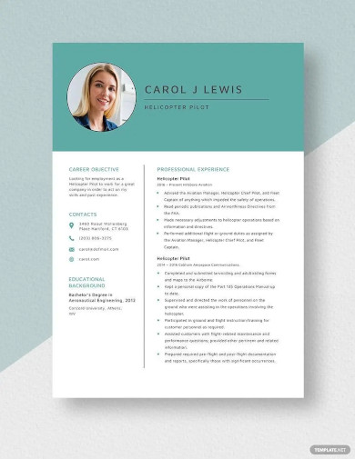 Pilot Resume Template - 7+ Free Word, PDF Document Downloads