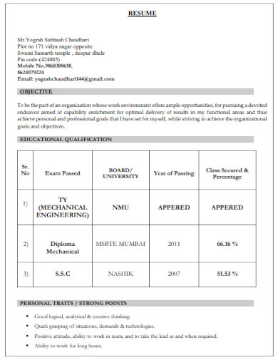 21+ Mechanical Engineering Resume Templates - PDF, DOC