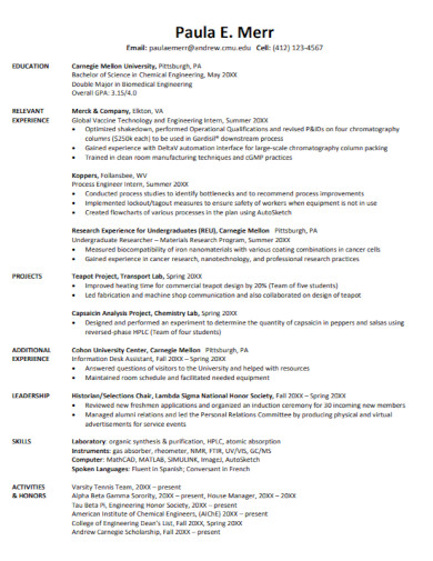 21+ Mechanical Engineering Resume Templates - PDF, DOC
