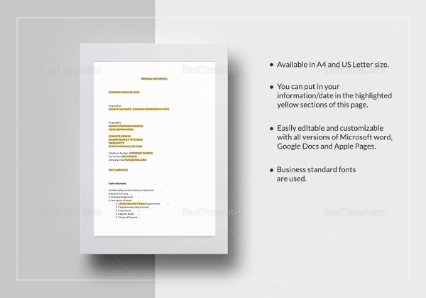 18+ Service Proposal Templates - Word, PDF, Apple Pages, Google Docs
