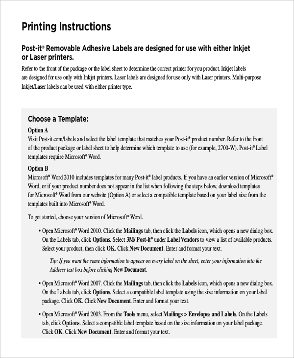 Instruction Sheet Template Word Professional Template For Business
