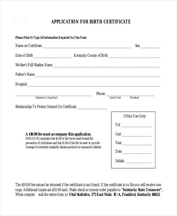 Baby Certificate Template - 11+ Free PDF, PSD, Vector Format Download