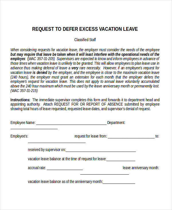 30+ Leave Letter Templates - PDF, DOC