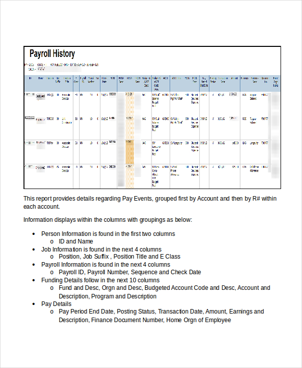Payroll Register Template - 7+ Free Word, Excel, PDF Document Downloads