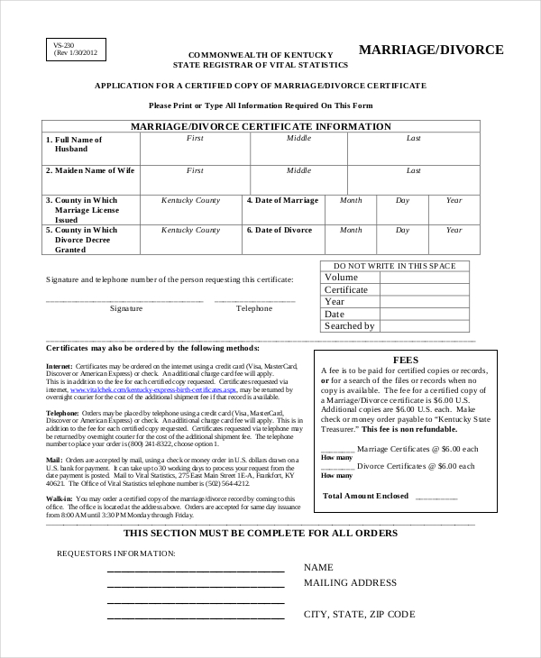 Divorce Certificate Template - 8+ Free Word, PDF Document Downloads