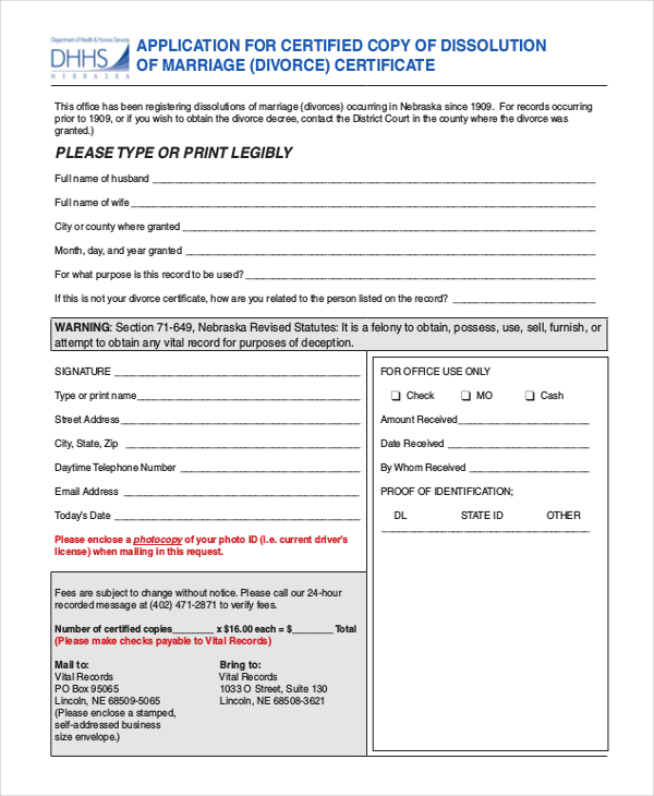 Divorce Certificate Template 8 Free Word PDF Document Downloads