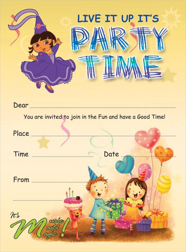 19 Kids Party Invitation Designs Templates PSD AI Word EPS