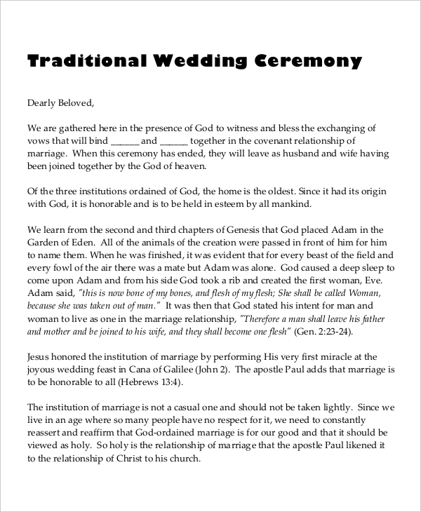 10+ Wedding Program Templates - Free Sample, Example, Format