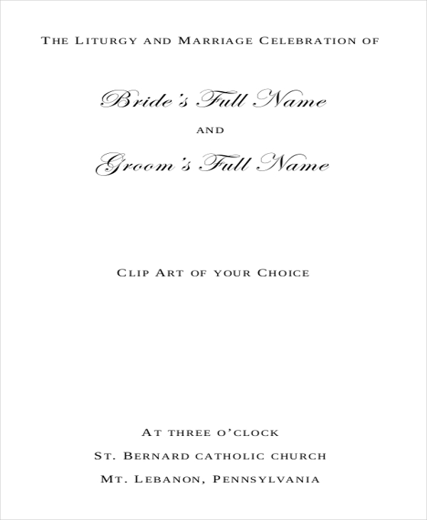 10+ Wedding Program Templates - Free Sample, Example, Format