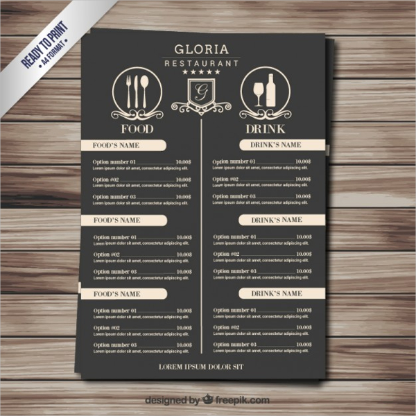 Vintage Menu 25 Free Templates In AI Pages Psd Docs