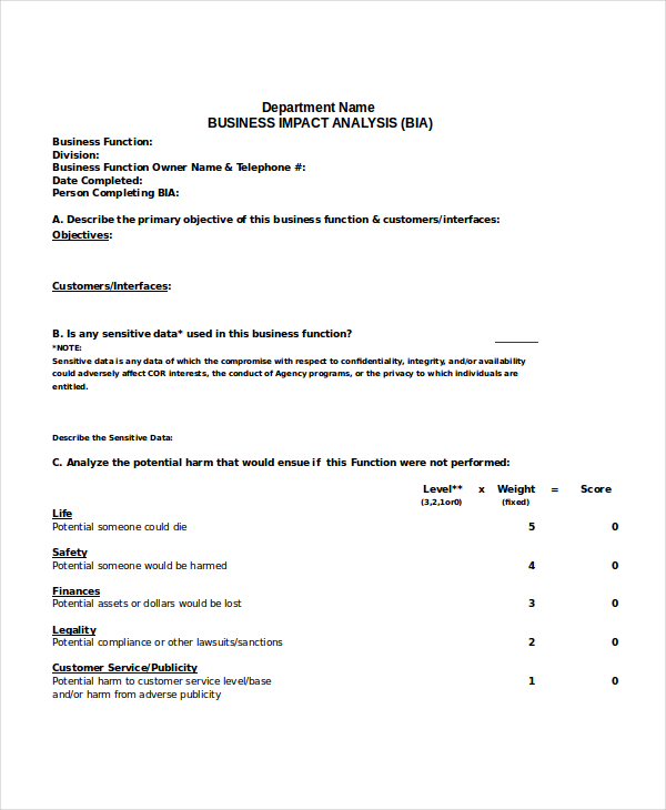Impact Analysis Template - 11+ Free Word, PDF Documents Download