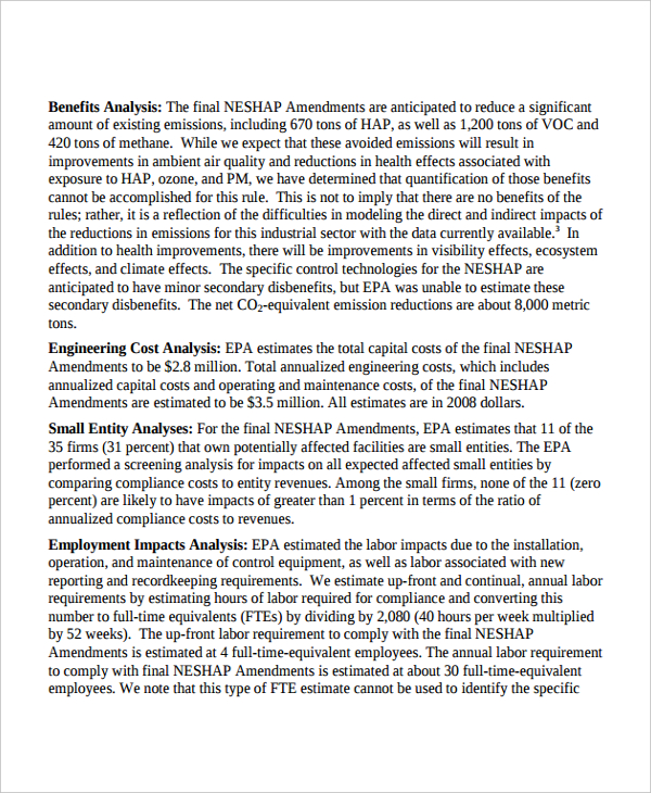 Impact Analysis Template 11 Free Word Pdf Documents Download