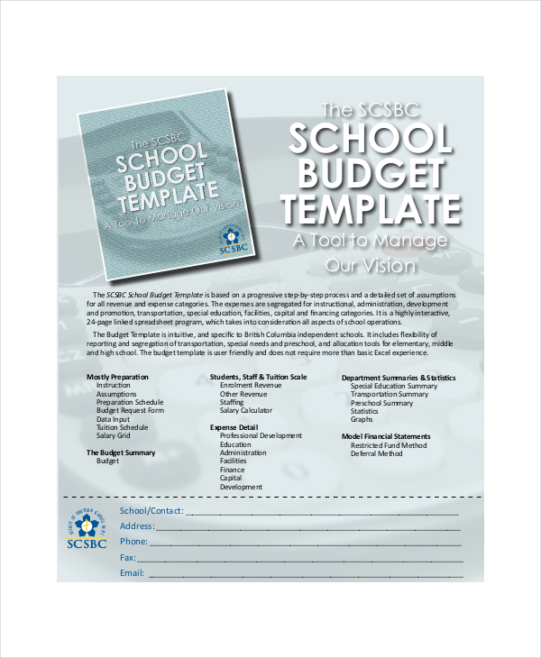16+ School Budget Templates in MS Word | PDF | Excel | Google Docs ...
