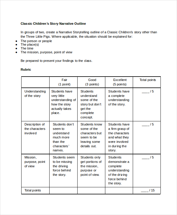 Story Outline Template 6 Free Word PDF Document Download