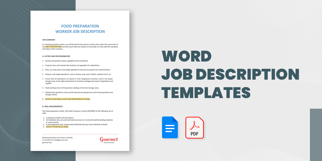 Job Description Template In Word At Echo Stone Blog