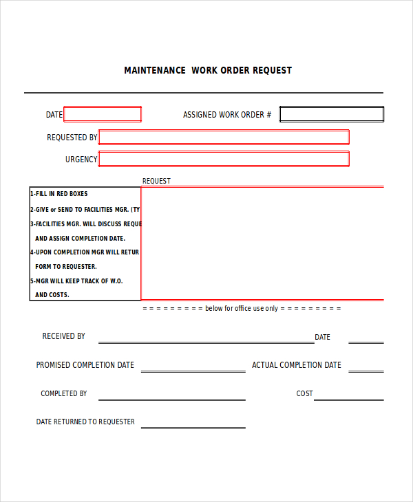 Excel Work Order Template - 15+ Free Excel Document Downloads