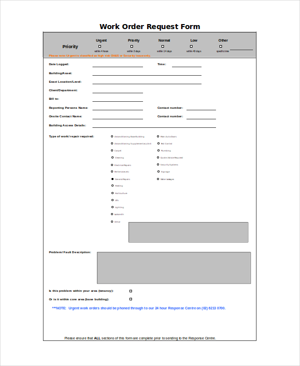 Excel Work Order Template - 15+ Free Excel Document Downloads