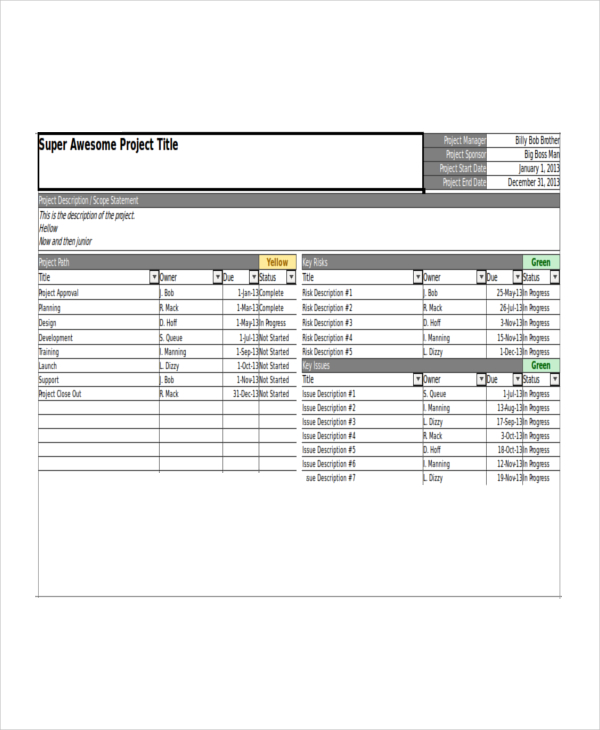 17 Project Report Format In Excel Sample Templates
