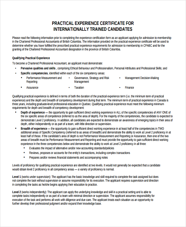 36+ Experience Certificate Templates - PDF, Google Docs, AI, Word, InDesign