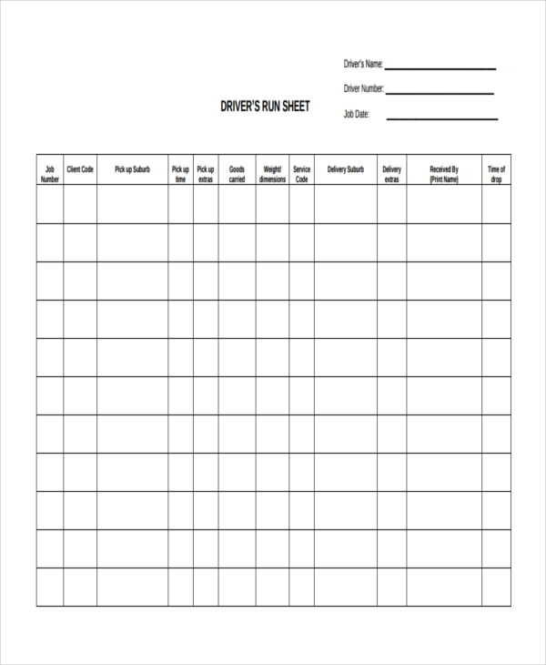 17+ Run Sheet Templates - PDF, DOC