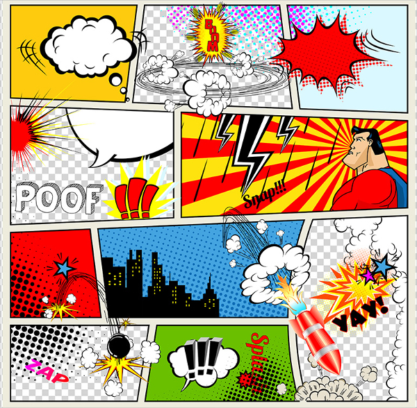 Superhero Comic Strip Template