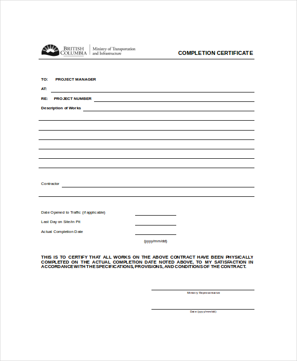 Work Certificate Template - 15+ Word, Excel, PDF Documents Download