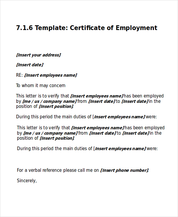 Work Certificate Template - 15+ Word, Excel, PDF Documents Download