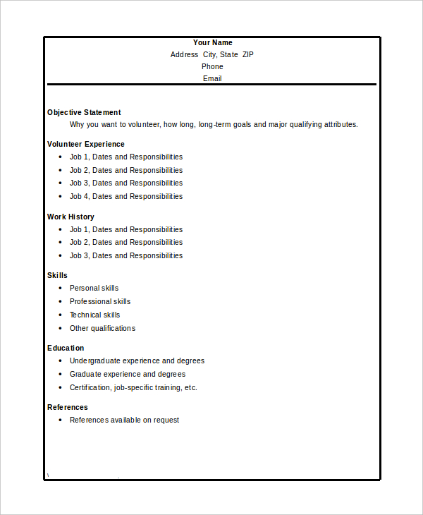 10+ Volunteer Resume Templates - PDF, DOC
