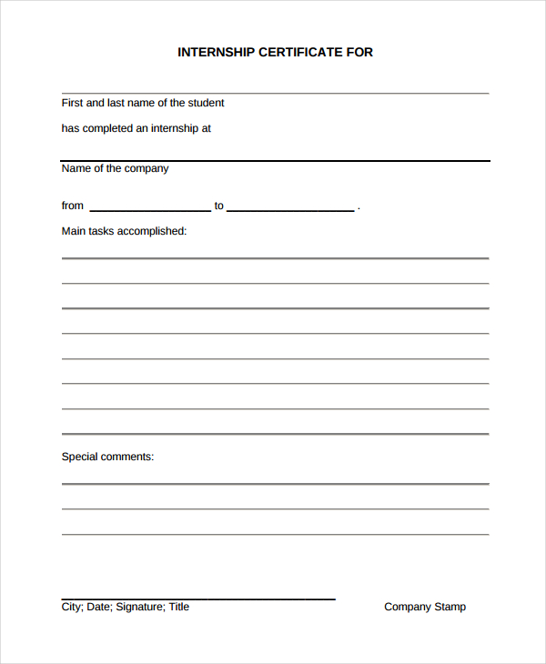 Free 35+ Internship Certificate Templates - PDF, DOC, AI, Word,