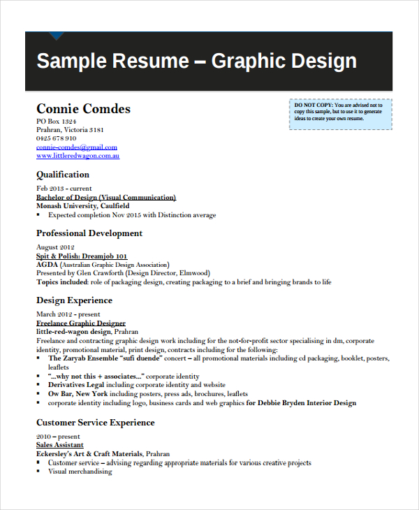 Artist Resume Template 7 Free Word PDF Document Downloads