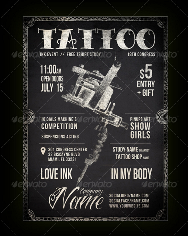 12+ Tattoo Flyers - Free PSD, AI, Vector, EPS Format Download